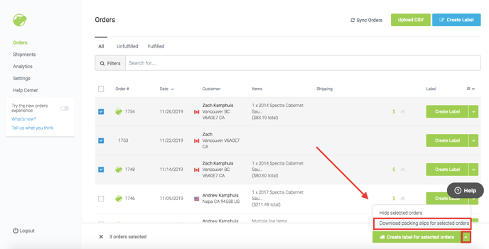 Shippo Integration + Generating Packing Slips